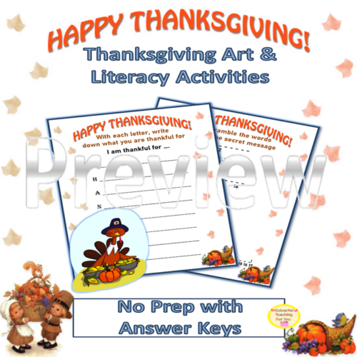 I am Thankful for Thanksgiving Activities | Made By Teachers