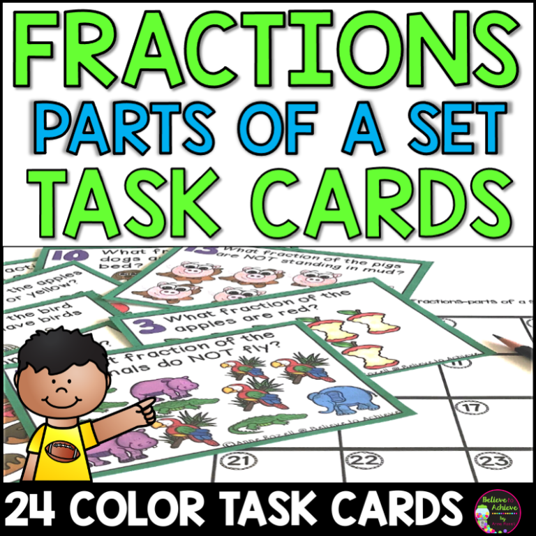 Fractions as Part of a Set Task Cards | Made By Teachers