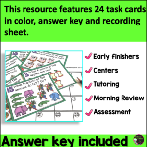 Fractions as Part of a Set Task Cards | Made By Teachers