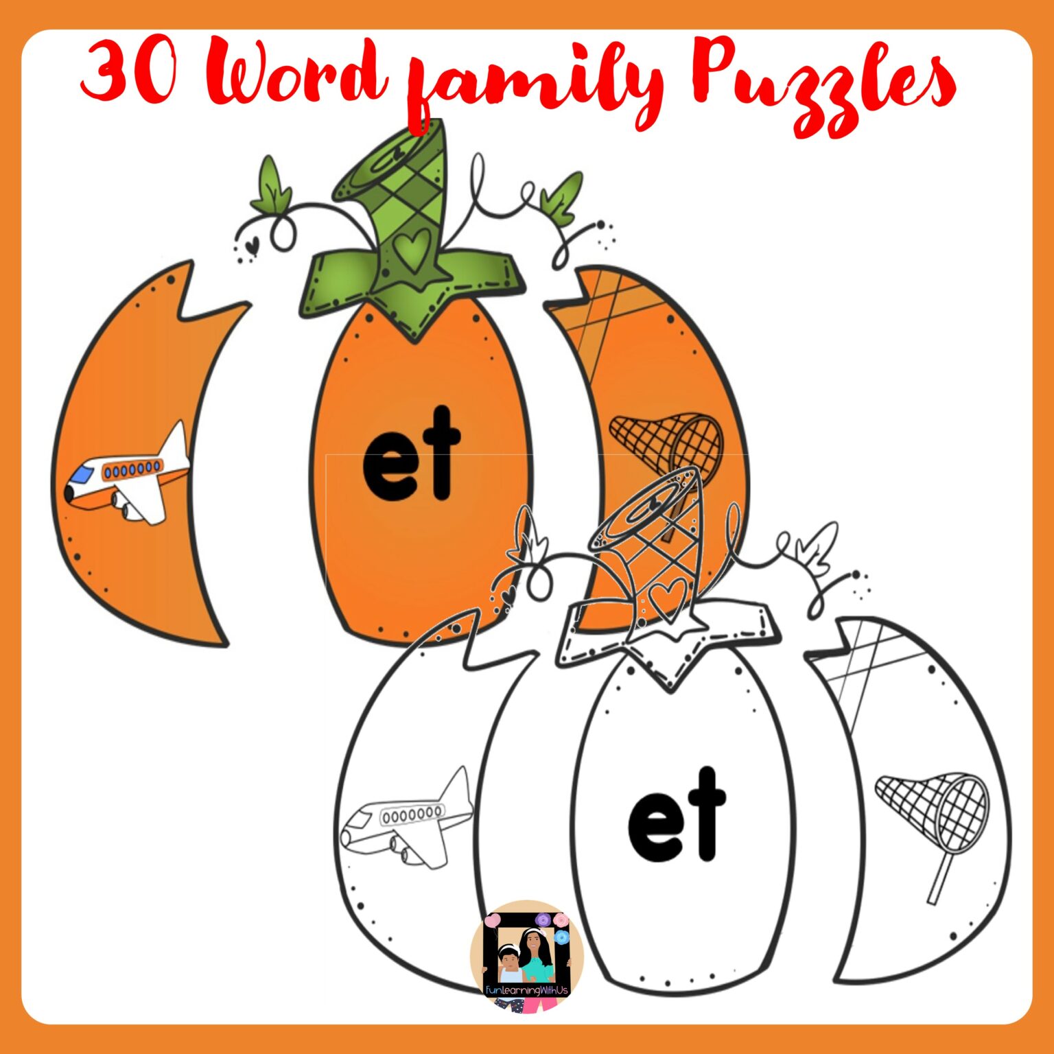 Build a Pumpkin Word Family Puzzles (Halloween) | Made By Teachers