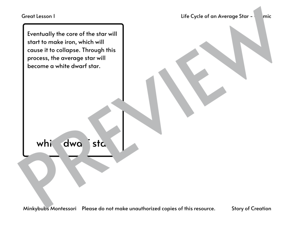Life Cycle of an Average Star 3 and 4 part cards - Made By Teachers