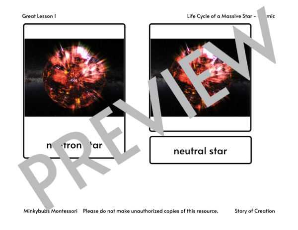 Life Cycle of a Massive Star 3 and 4 part cards (Copy) - Made By Teachers