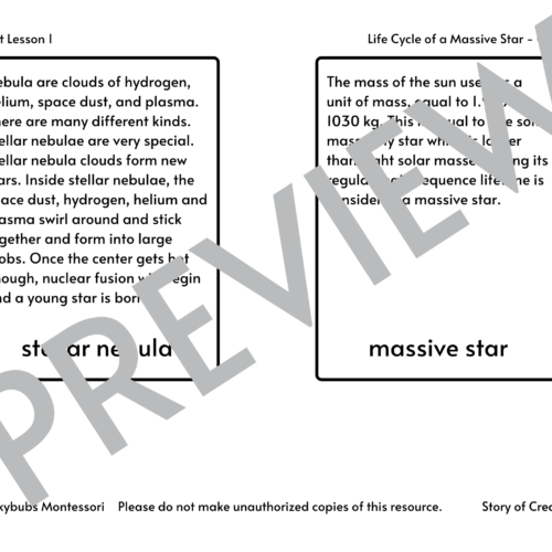 Life Cycle of a Massive Star 3 and 4 part cards (Copy) | Made By Teachers