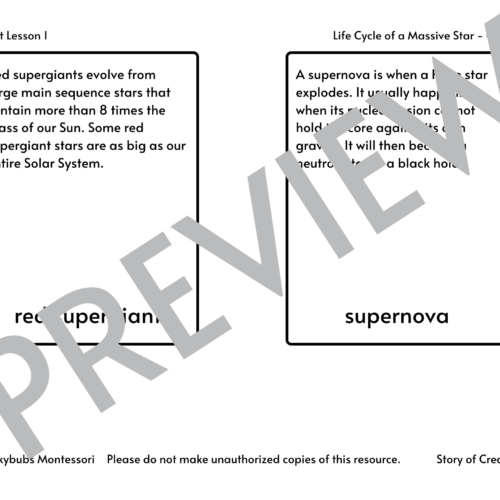 Life Cycle of a Massive Star 3 and 4 part cards (Copy) | Made By Teachers