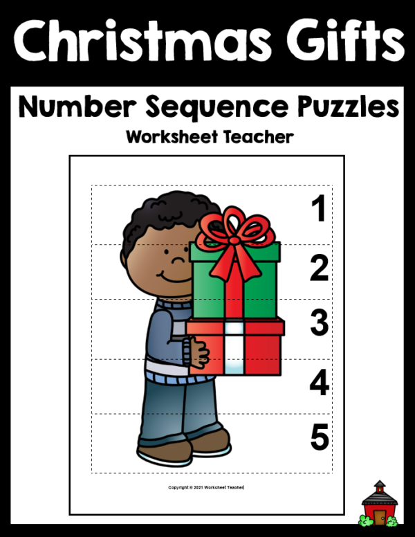 5 Christmas Gifts Number Sequence Picture Puzzles | Made By Teachers