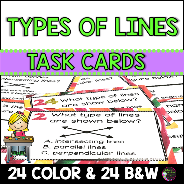 Types of Lines Task Cards | Made By Teachers