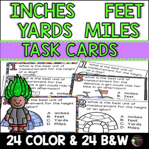 Inches Feet Yards Miles Task Cards | Made By Teachers