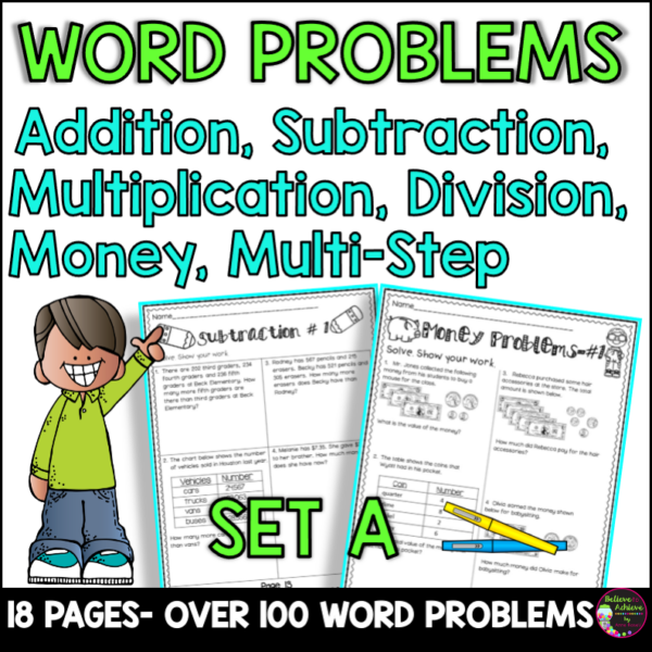 Word Problems 3rd Grade Worksheets Set A Made By Teachers