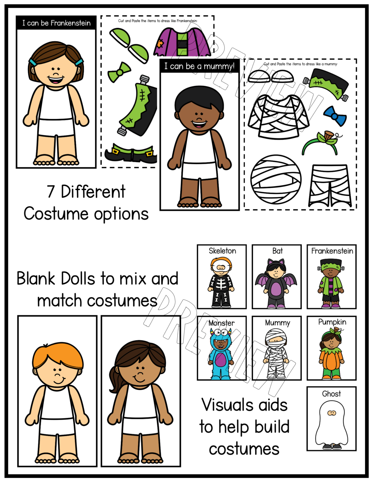 Dress Up Halloween Costume Dramatic Play Craftivit - Made By Teachers