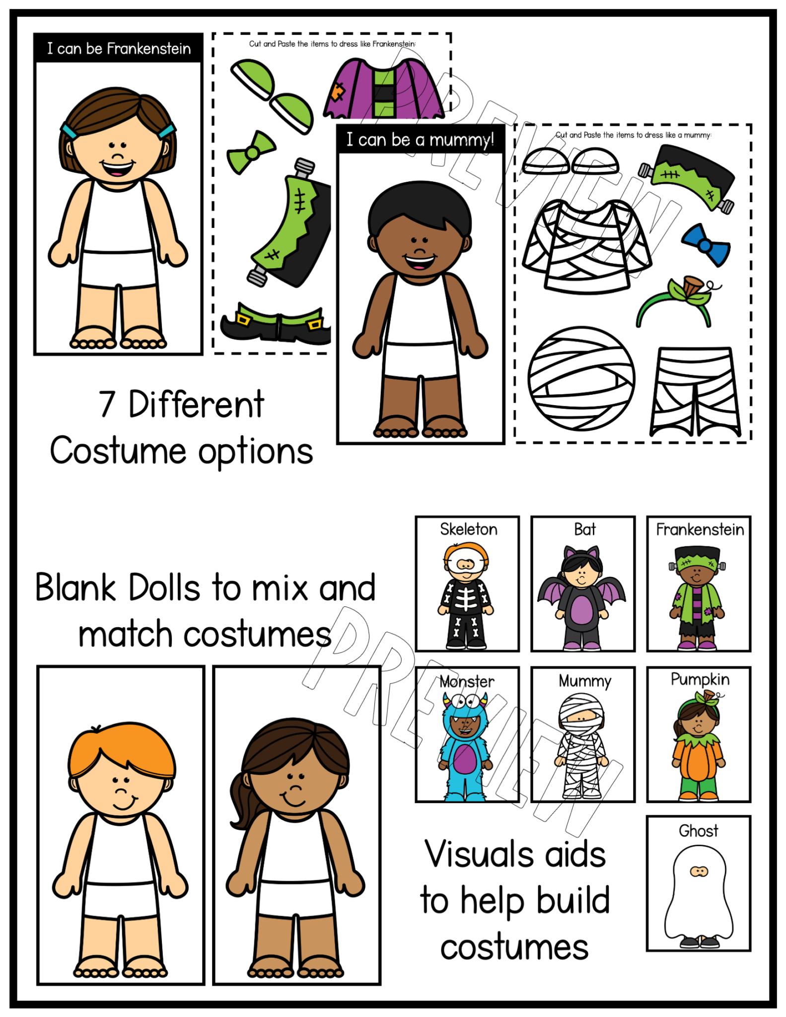 Dress Up Halloween Costume Dramatic Play Craftivit - Made By Teachers