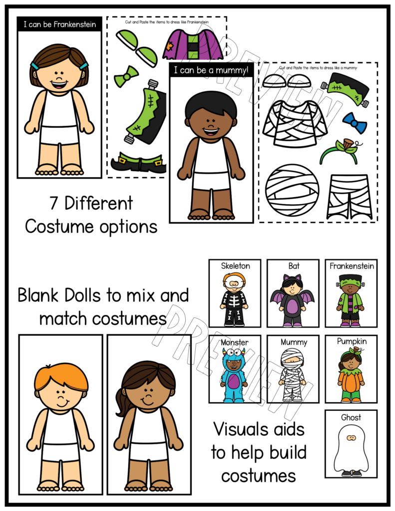 Dress Up Halloween Costume Dramatic Play Craftivit - Made By Teachers
