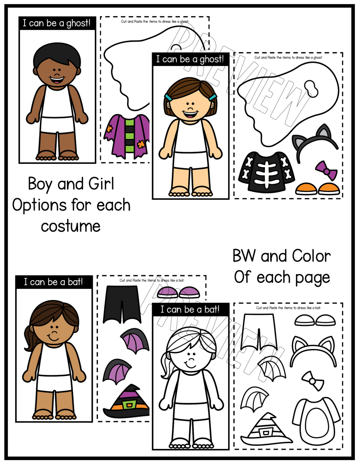 Dress Up Halloween Costume Dramatic Play Craftivit - Made By Teachers