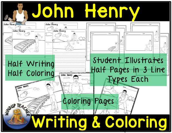 John Henry Writing Paper and Coloring Pages - Made By Teachers