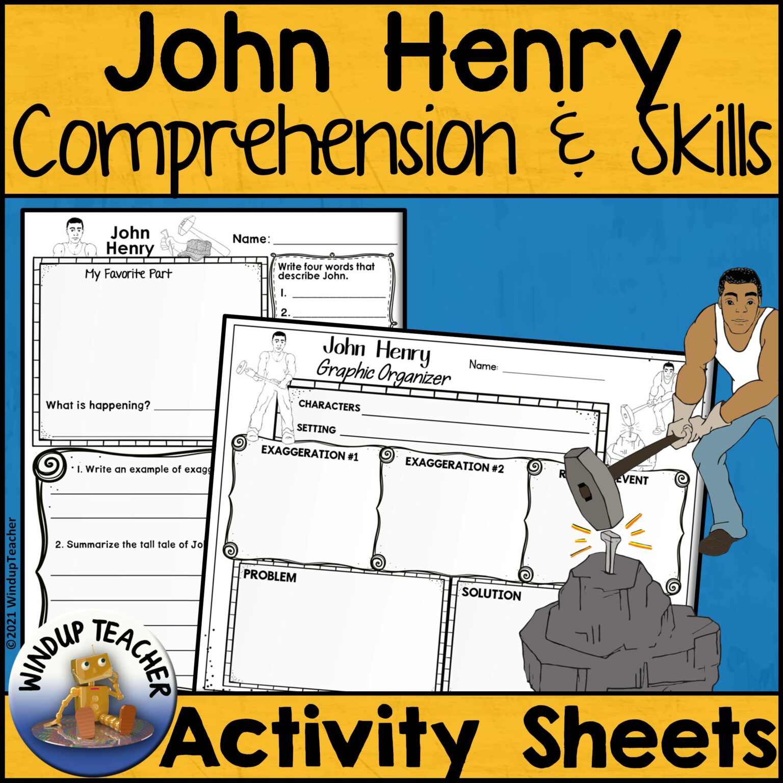 John Henry Activity Sheets | Print and Go! - Made By Teachers
