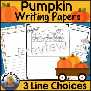 Pumpkin Writing Papers for Fall or Autumn - Made By Teachers