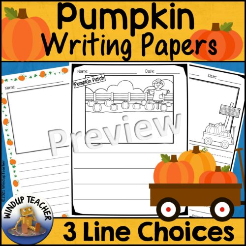 Pumpkin Writing Papers for Fall or Autumn - Made By Teachers