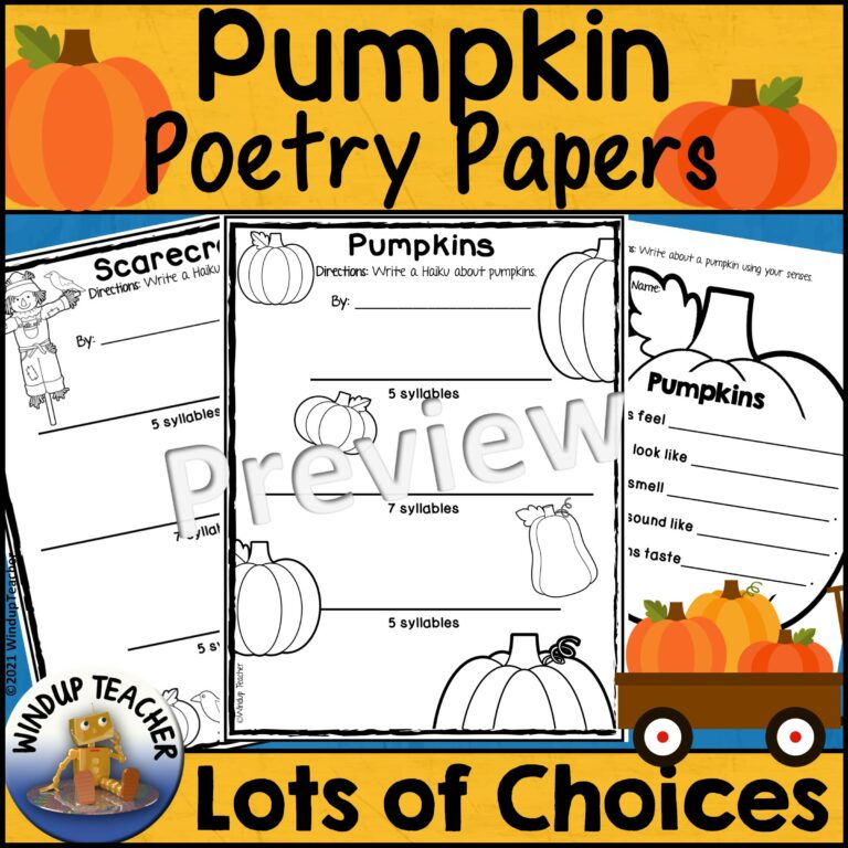 Pumpkin Poetry Activity Sheets - Made By Teachers