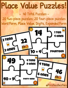 Place Value Puzzles! Pumpkin Fall Edition - Made By Teachers