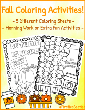 Fall Pumpkin Coloring Activities! Donuts & Coffee | Made By Teachers
