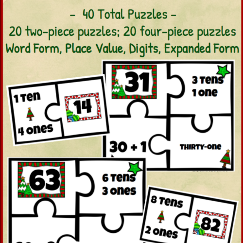Place Value Puzzle Activities! Winter Christmas | Made By Teachers