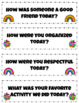 Closing Circle Afternoon Questions! Reflections - Made By Teachers