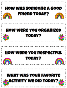 Closing Circle Afternoon Questions! Reflections - Made By Teachers