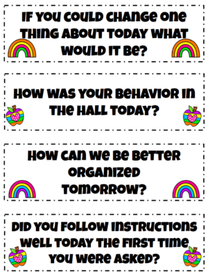Closing Circle Afternoon Questions! Reflections - Made By Teachers