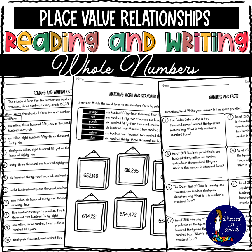 4th Grade Reading and Writing Whole Numbers - Made By Teachers