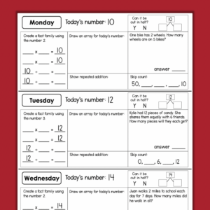 Grade 3 NUMBER OF THE DAY Worksheets - Made By Teachers