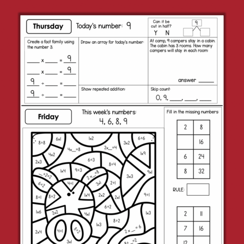 Grade 3 NUMBER OF THE DAY Worksheets - Made By Teachers