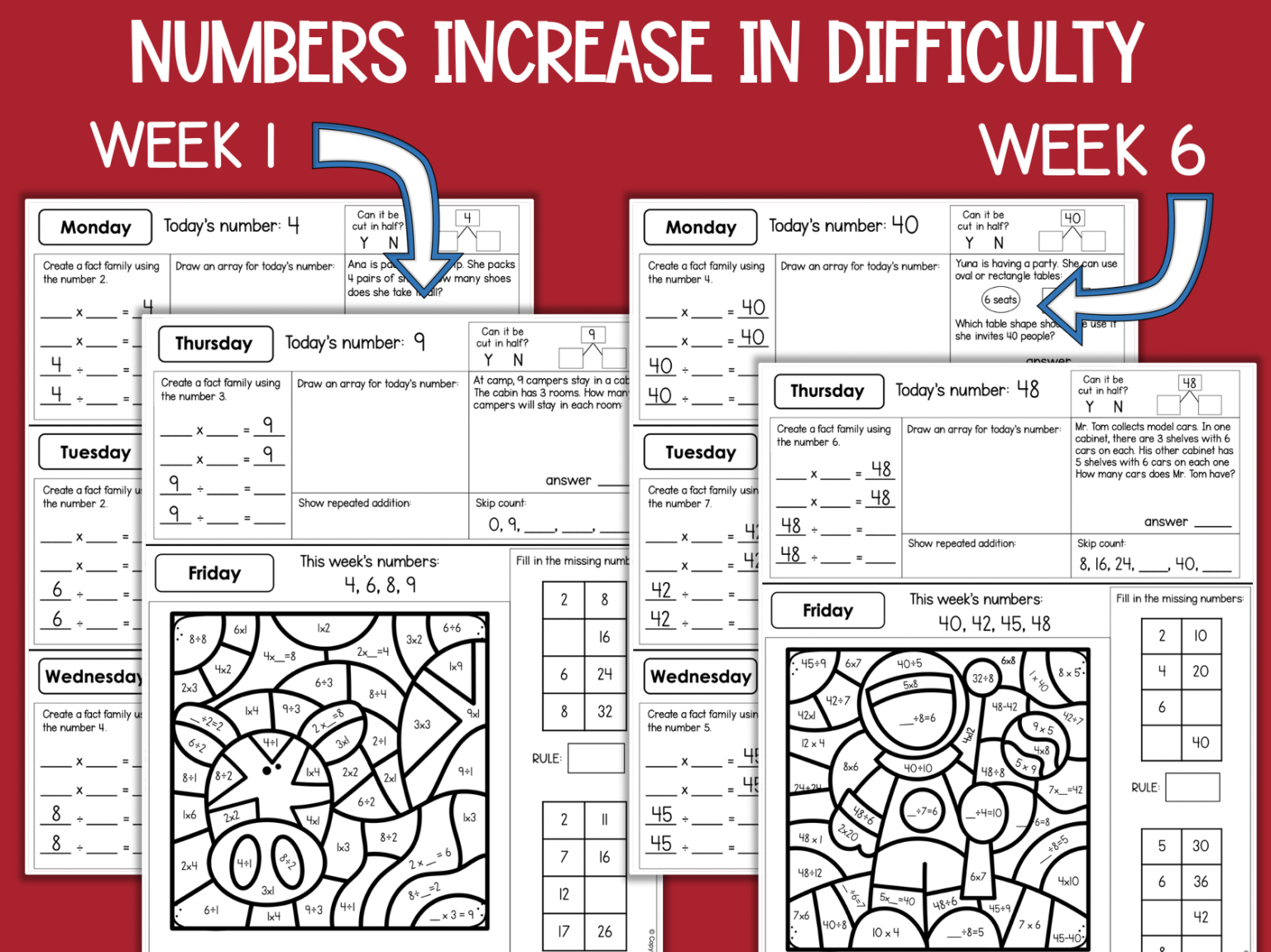 Grade 3 NUMBER OF THE DAY Worksheets | Made By Teachers