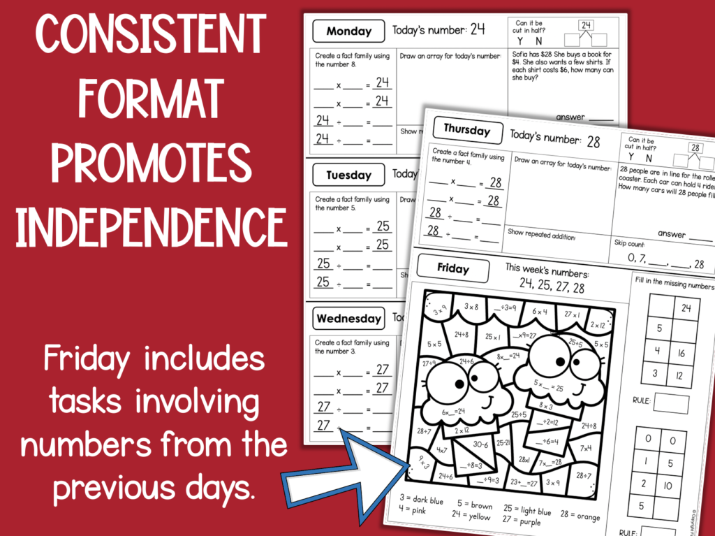 Grade 3 NUMBER OF THE DAY Worksheets | Made By Teachers