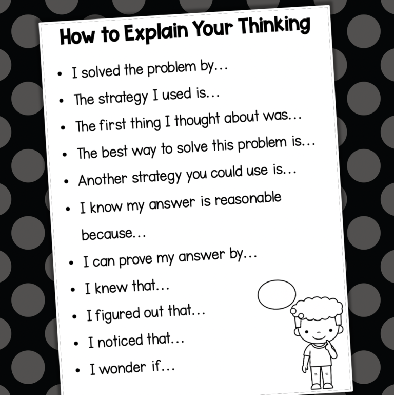 Math Talk Prompts and Thinking Stems Posters | Made By Teachers