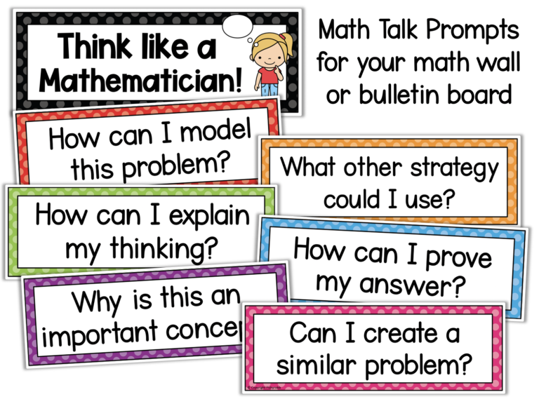 Math Talk Prompts and Thinking Stems Posters - Made By Teachers