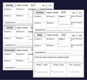NUMBER OF THE DAY Grade 3 MATH - Made By Teachers