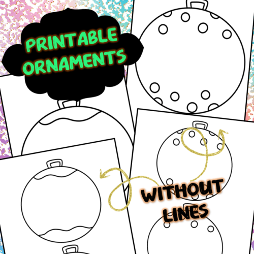 Printable Christmas Tree and Ornaments with Lines | Made By Teachers