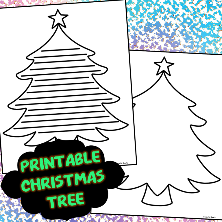 Printable Christmas Tree and Ornaments with Lines | Made By Teachers