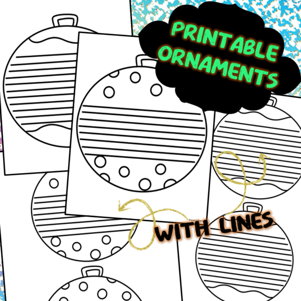 Printable Christmas Tree and Ornaments with Lines | Made By Teachers