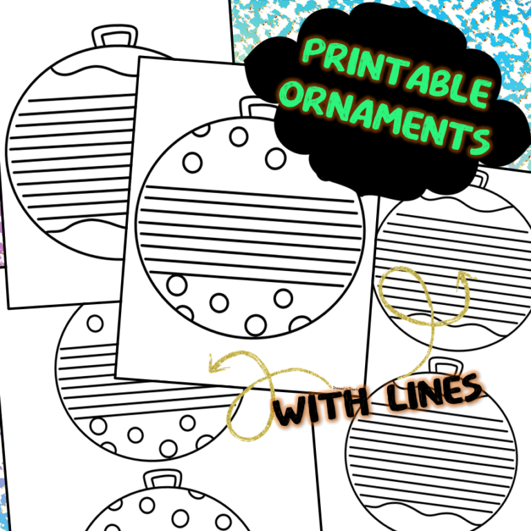 Printable Christmas Tree and Ornaments with Lines | Made By Teachers