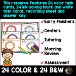 Telling Time to the Hour and Half-hour Task Cards | Made By Teachers