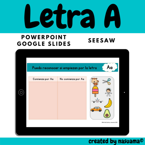 Letra A - Actividades digitales en español - Made By Teachers