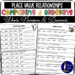 Comparing and Ordering Whole Numbers and Decimals - Made By Teachers