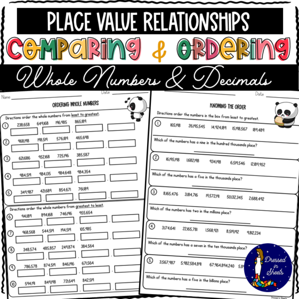 Comparing and Ordering Whole Numbers and Decimals | Made By Teachers