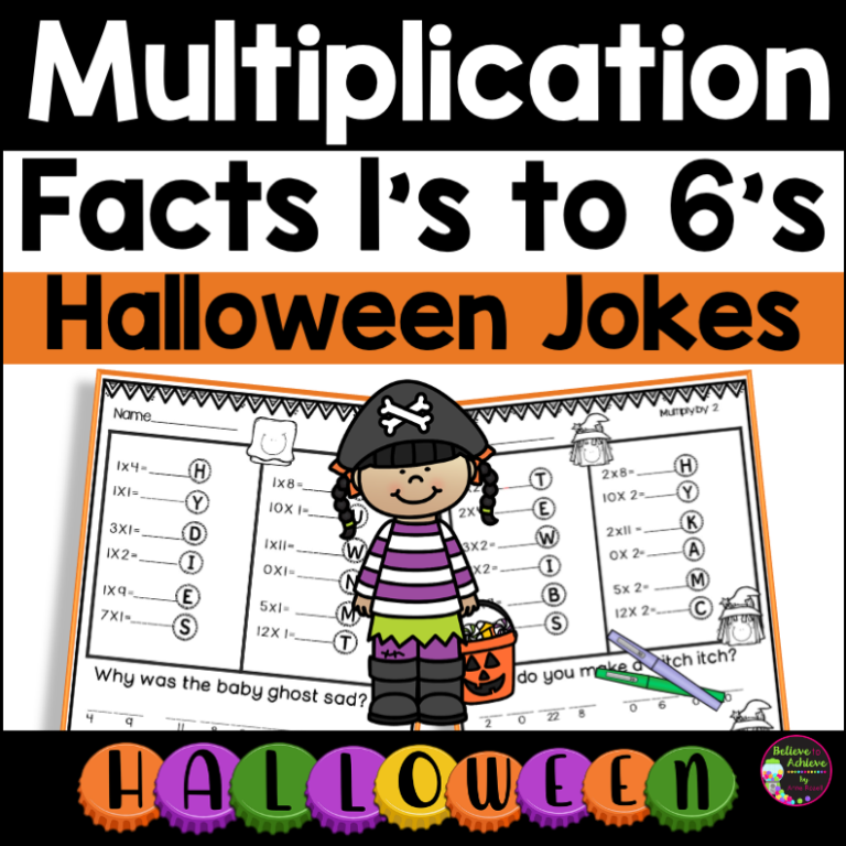 Multiplication Facts 1's -6's | Halloween Jokes | Made By Teachers