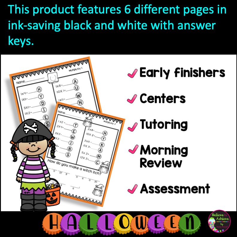 Multiplication Facts 1's -6's | Halloween Jokes | Made By Teachers