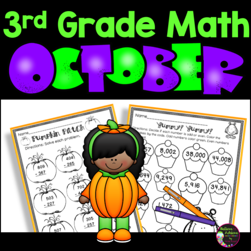 3rd Grade Math for October Worksheets - Made By Teachers