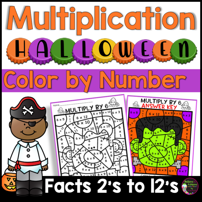 Halloween Multiplication Color by Number | Made By Teachers
