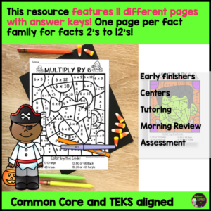 Halloween Multiplication Color by Number | Made By Teachers