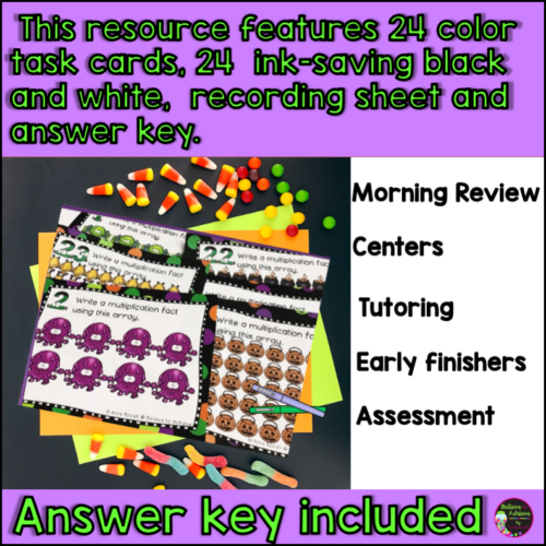 Multiplication Array Task Cards | Halloween Math | Made By Teachers