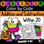 Halloween Color by Code Addition and Subtraction W - Made By Teachers